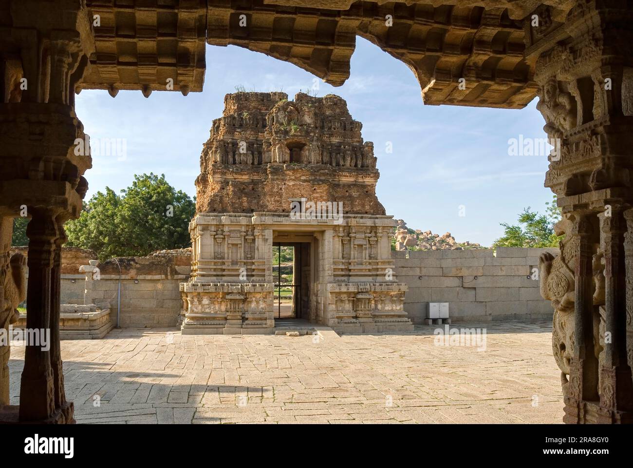 Damaged tower view from Sabha Mandap in Shri Vijayavitthala Temple in ...