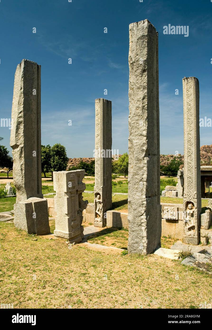 Unfinished Columns near Vitthala temple in Hampi, Karnataka, South ...