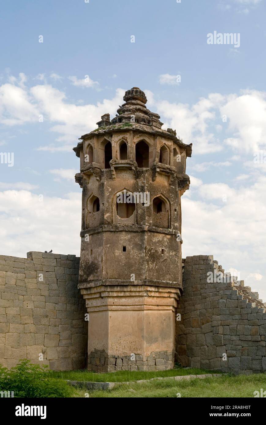 16th century watch tower Guard Tower near Lotus Mahal in Hampi ...