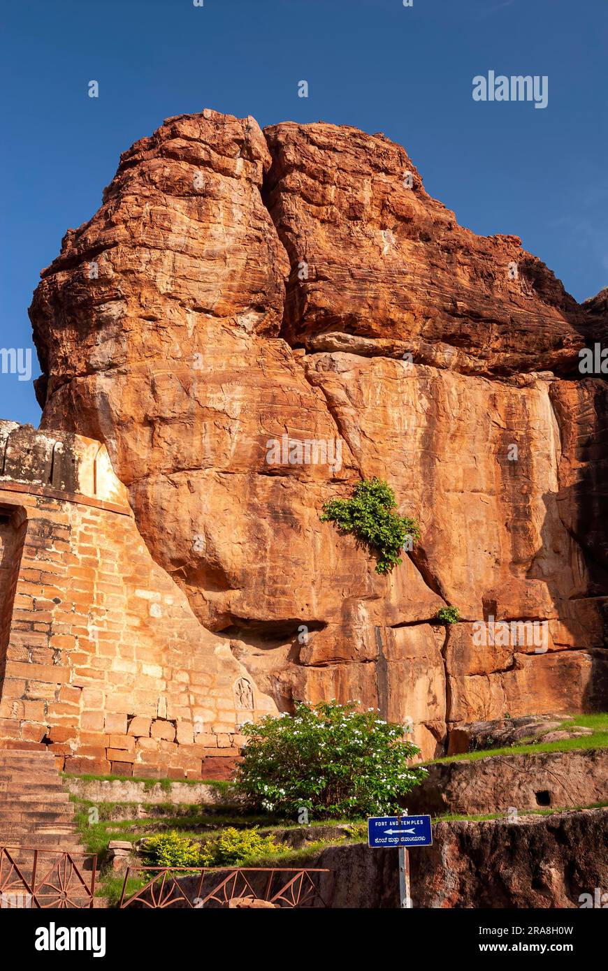 Rust red sandstone Rocks in Badami, Karnataka, South India, India, Asia ...
