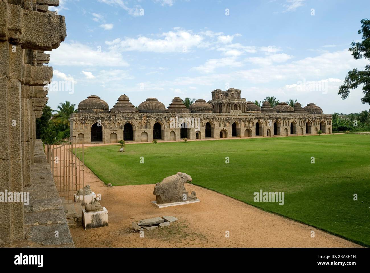 Elephant Stables view from Guard's quarters in Hampi, Karnataka, South ...