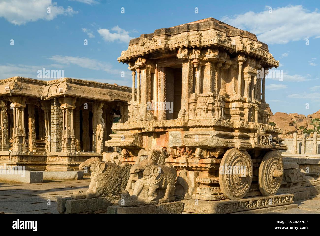 Bajana Mandap and stone chariot at the Vitthala Temple built in the ...
