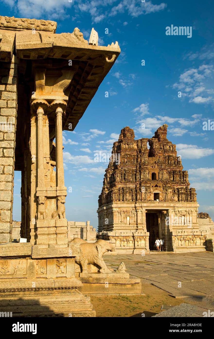 Bajana Mandap and Shri Vijayavitthala Temple tower in Hampi, Karnataka ...