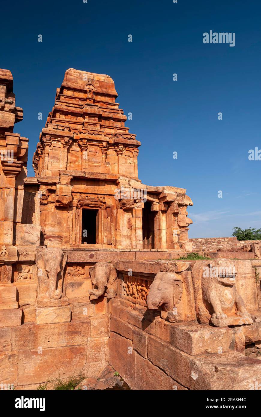 The Upper Shivalaya Temple in north fort in Badami, Karnataka, South ...