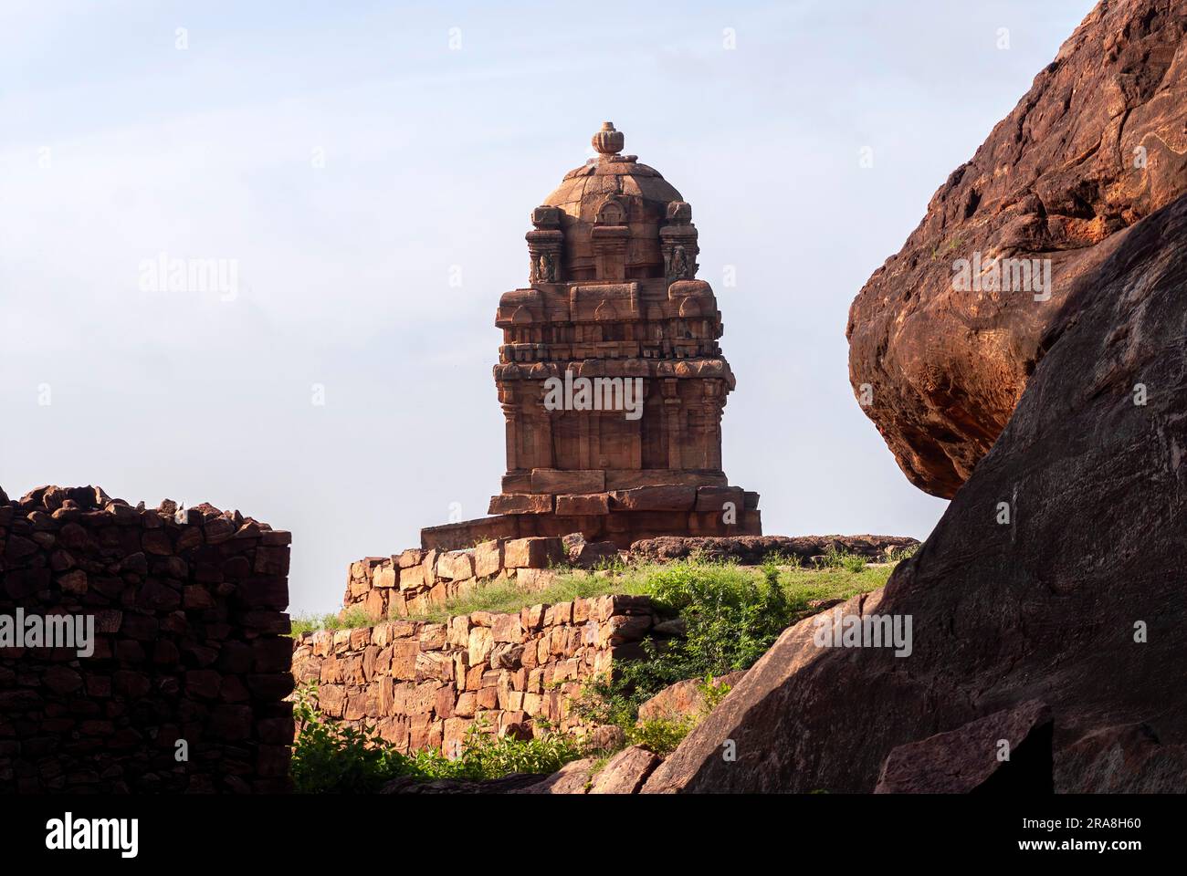 The Upper Shivalaya Temple in north fort in Badami, Karnataka, South ...