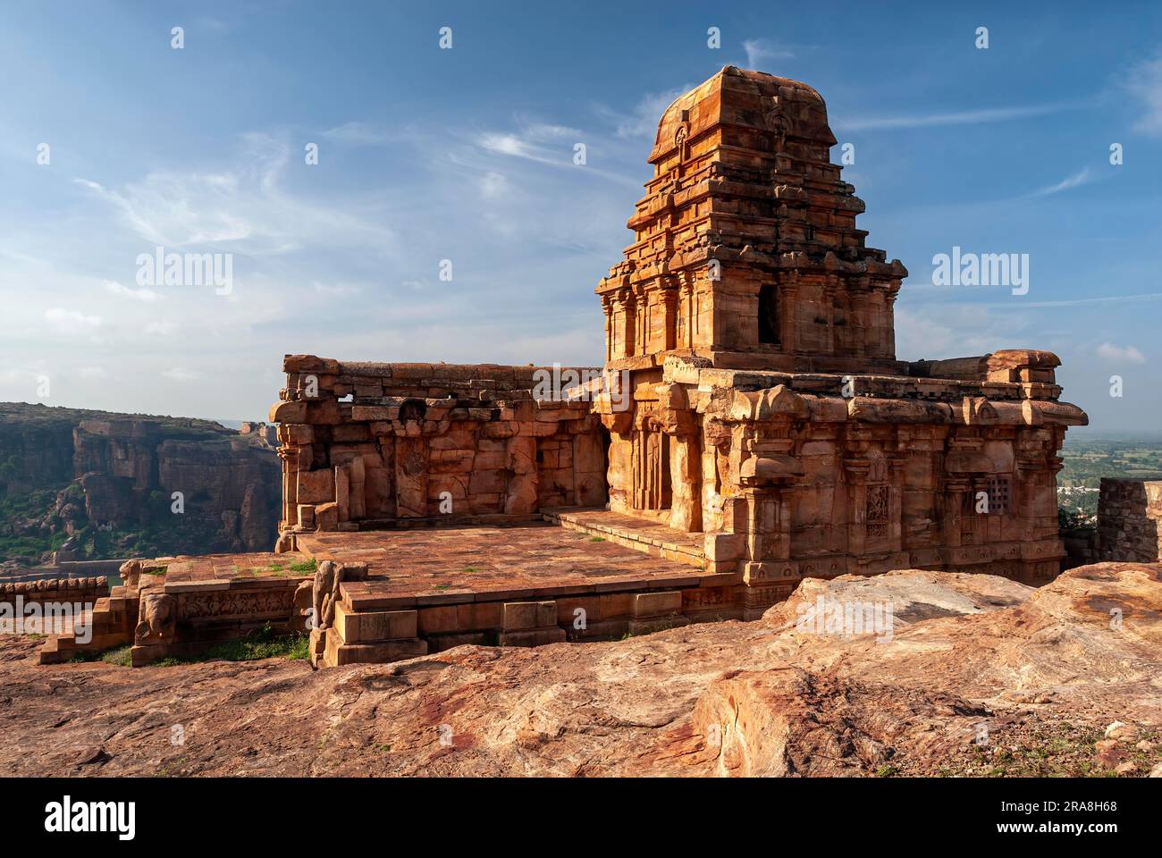 The Upper Shivalaya Temple in north fort in Badami, Karnataka, South ...