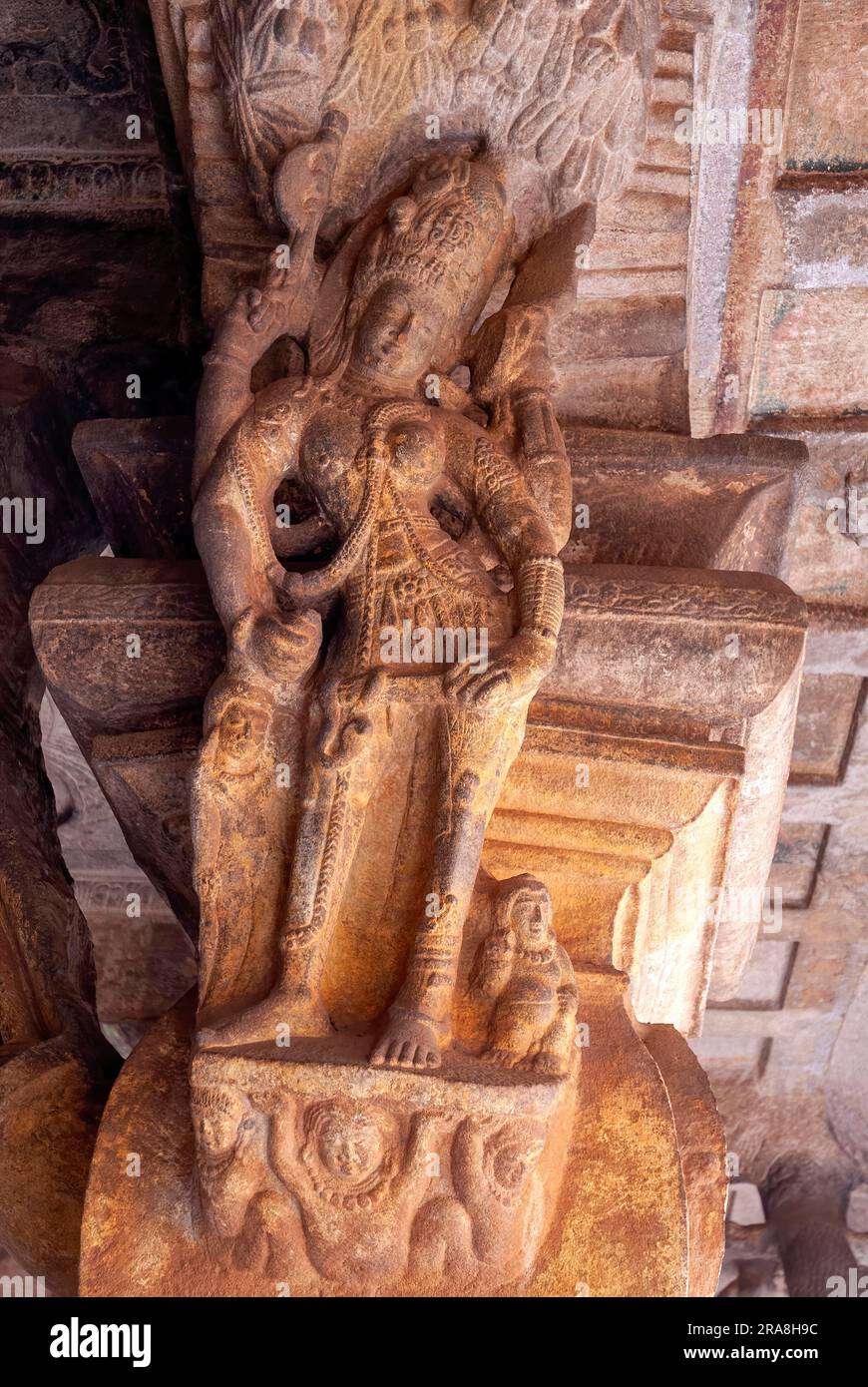 Bas relief in Cave 3, Badami, Karnataka, South India, India, Asia Stock ...