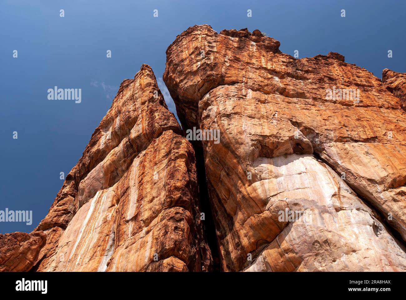 Rust red sandstone Rocks in Badami, Karnataka, South India, India, Asia ...