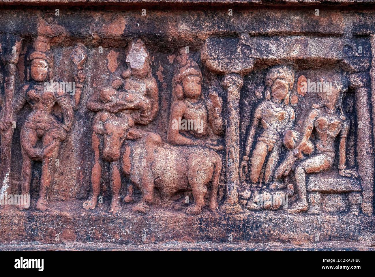 Sculptures in the Upper Shivalaya Temple in north fort in Badami ...
