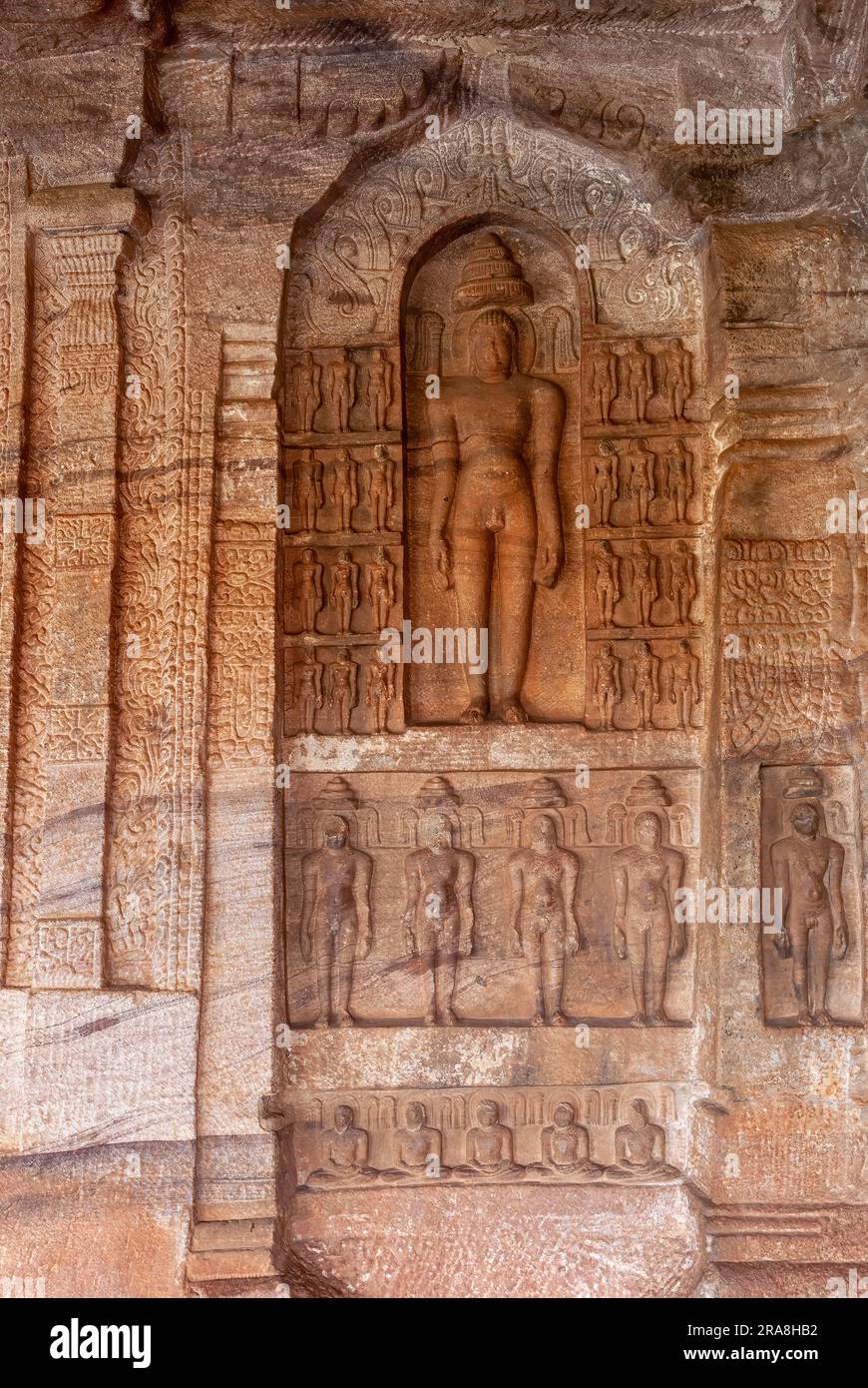 Bahubali in Cave 4, Badami Jain cave temple in Badami, Karnataka, South ...
