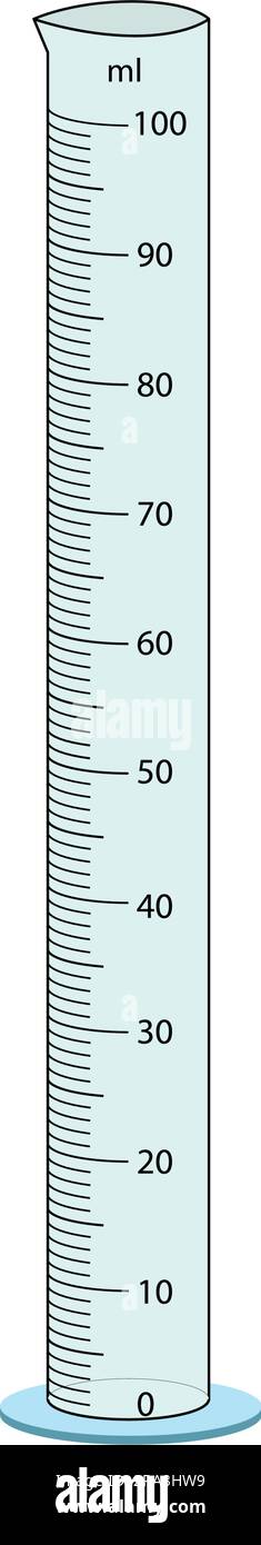 Measuring cylinder. Vector illustration. Cylinder graduated tube vector ...