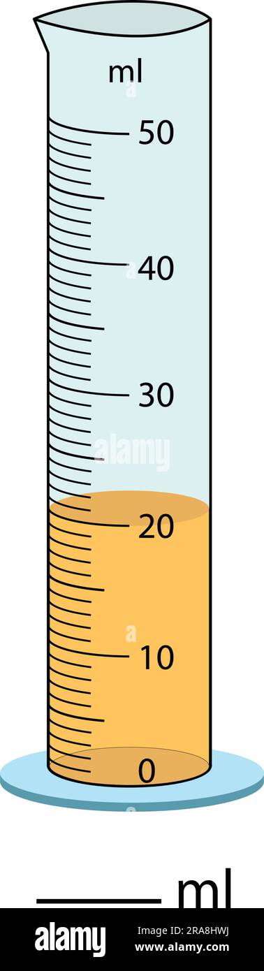 Measuring cylinder. Vector illustration. Cylinder graduated tube vector ...