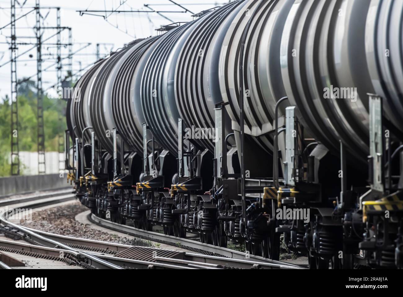 Goods train with tank wagon, close-up, Stuttgart, Baden-Wuerttemberg ...
