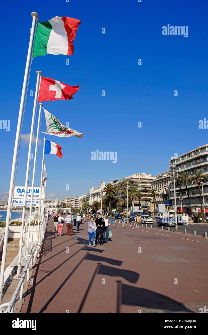 Beach Promenade, Promenade des Anglais, Nice, Alpes-Maritimes, Provence ...
