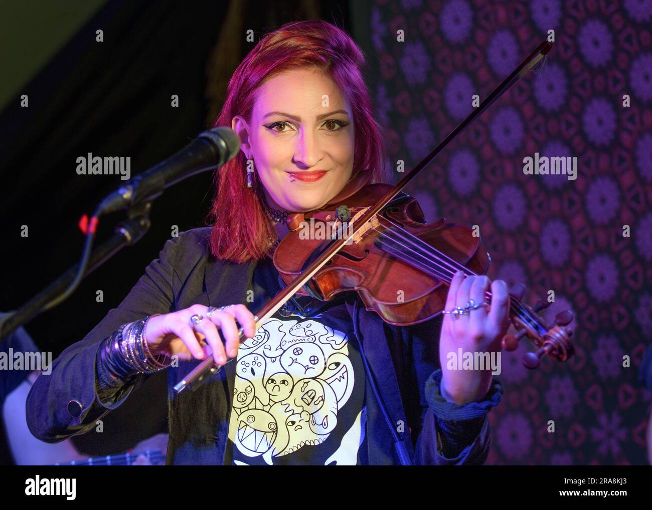 Sabine Hay, Derbyshire UK. 01 July 2023. Exile Music Festival. Caption ...
