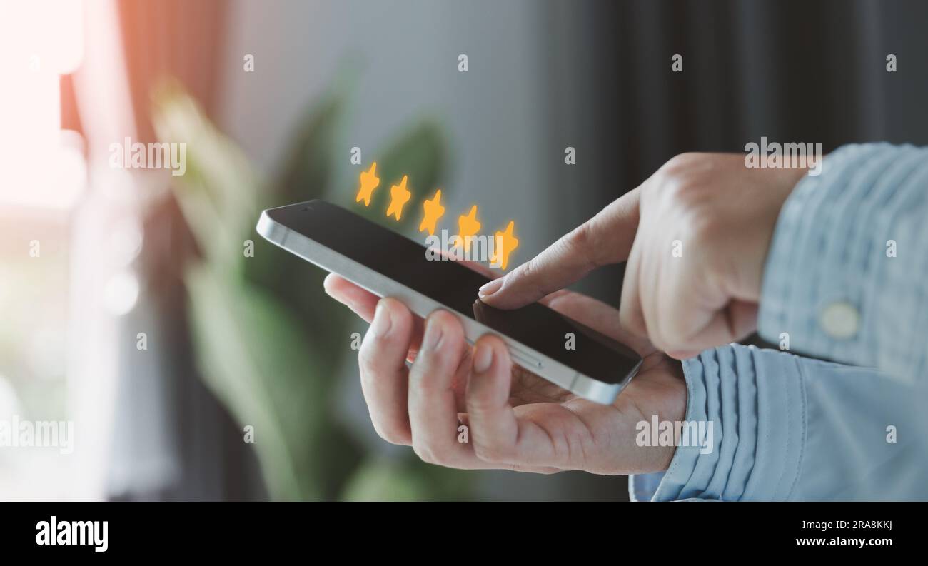 Customer service and Satisfaction concept, Customers are satisfied with ...