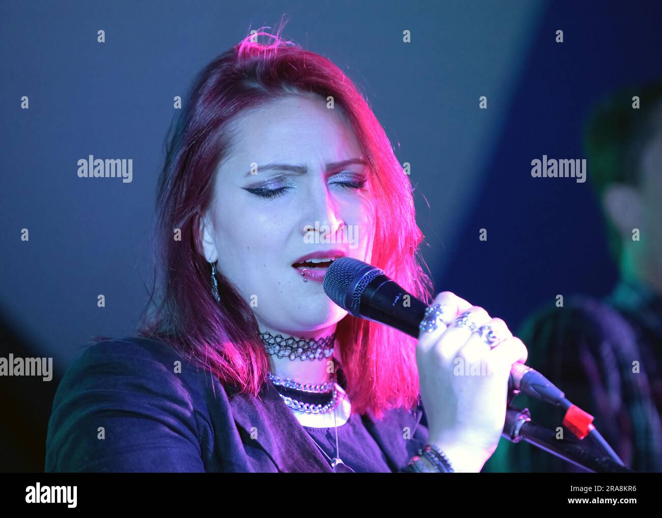 Sabine Hay, Derbyshire UK. 01 July 2023. Exile Music Festival. Caption ...