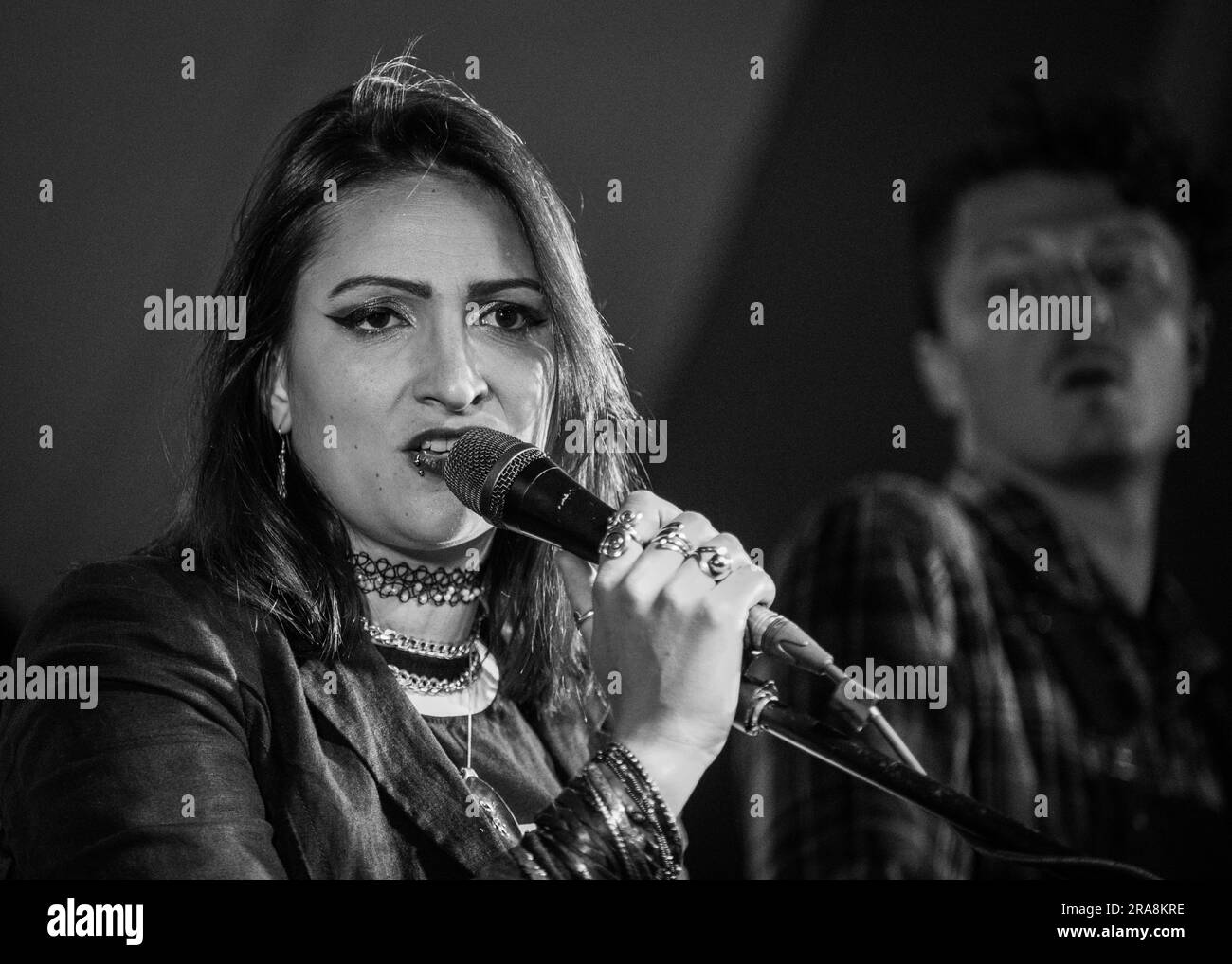 Sabine Hay, Derbyshire UK. 01 July 2023. Exile Music Festival. Caption ...