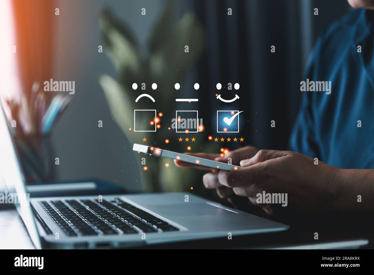 Customer service and Satisfaction concept, Customers are satisfied with ...