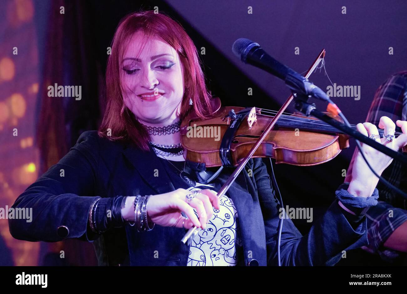 Sabine Hay, Derbyshire UK. 01 July 2023. Exile Music Festival. Caption ...