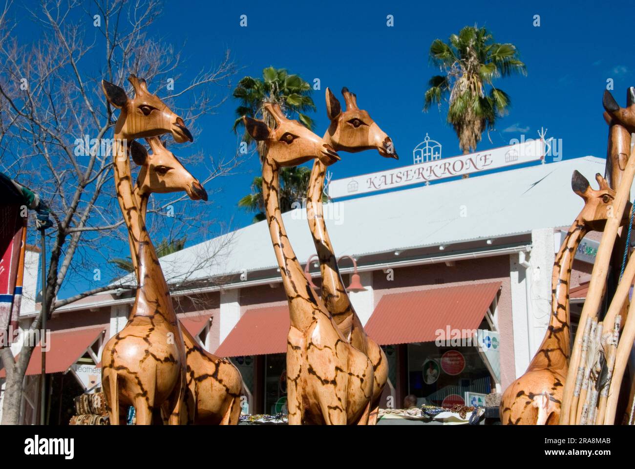 Carved giraffes, Kaiserkrone restaurant, Post Street Mall pedestrian ...