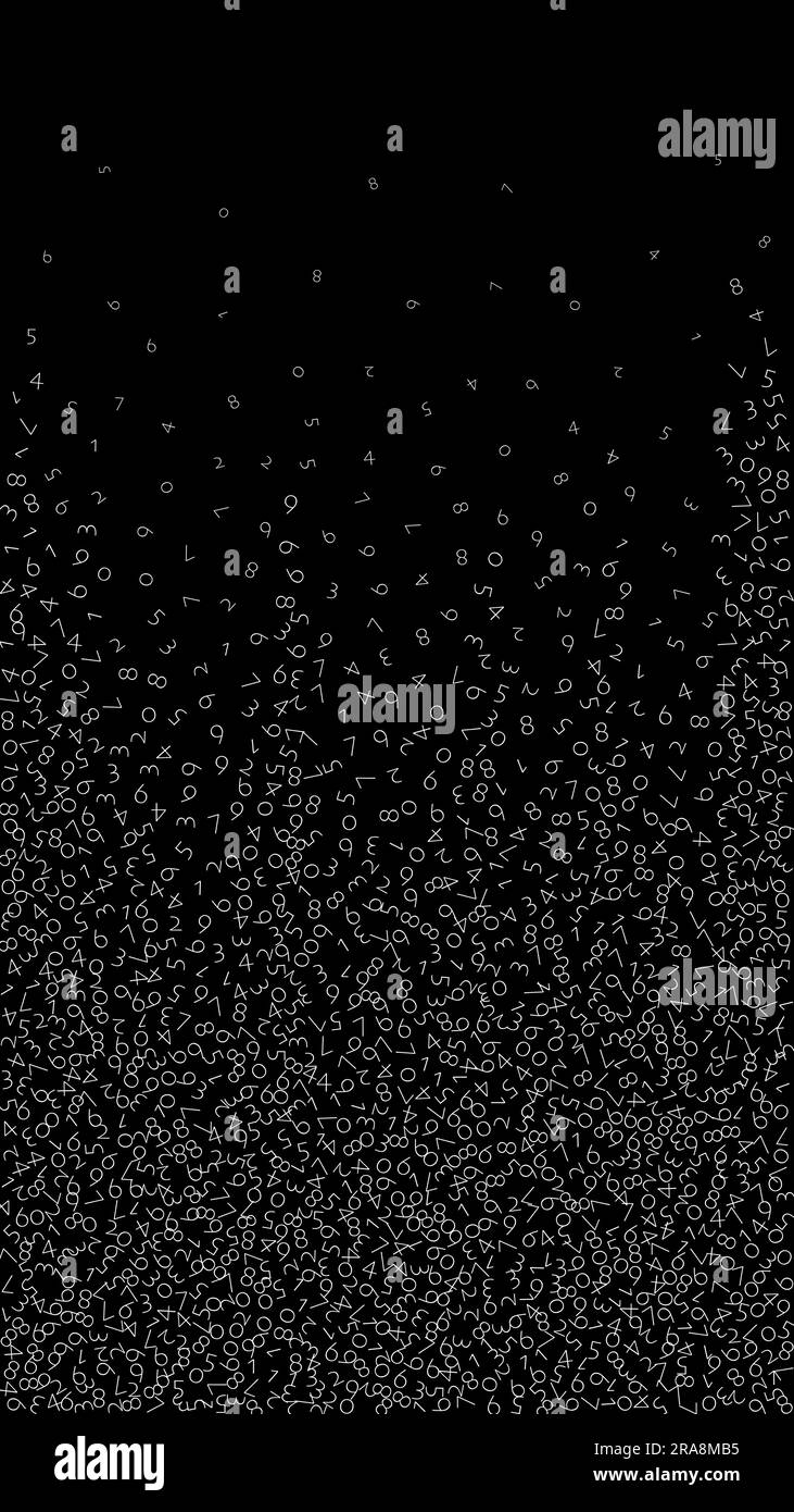 Falling Numbers Big Data Concept Binary White Random Flying Digits