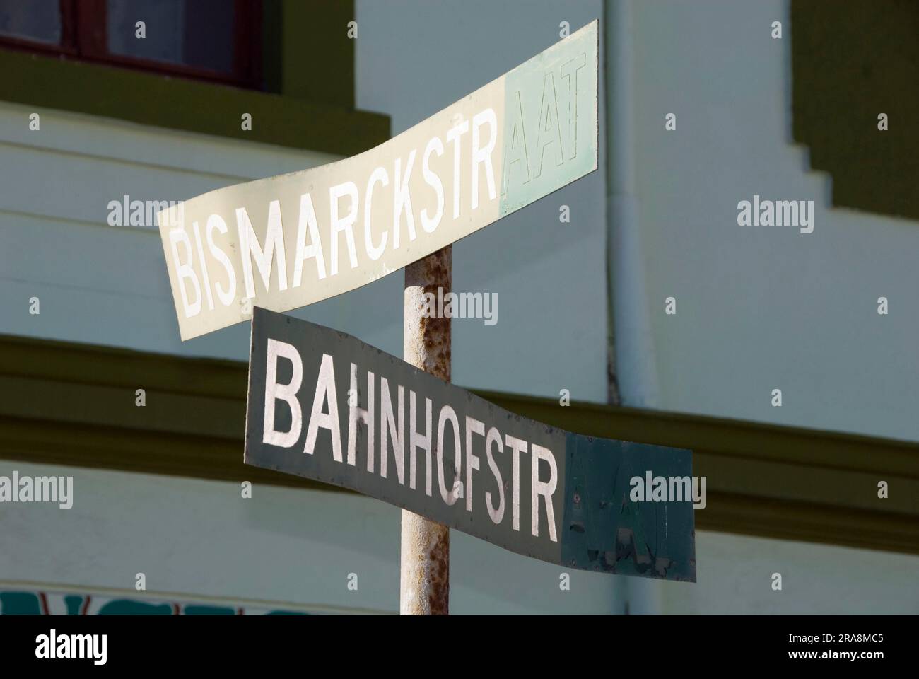 Street signs, Luederitz, Namibia Stock Photo - Alamy
