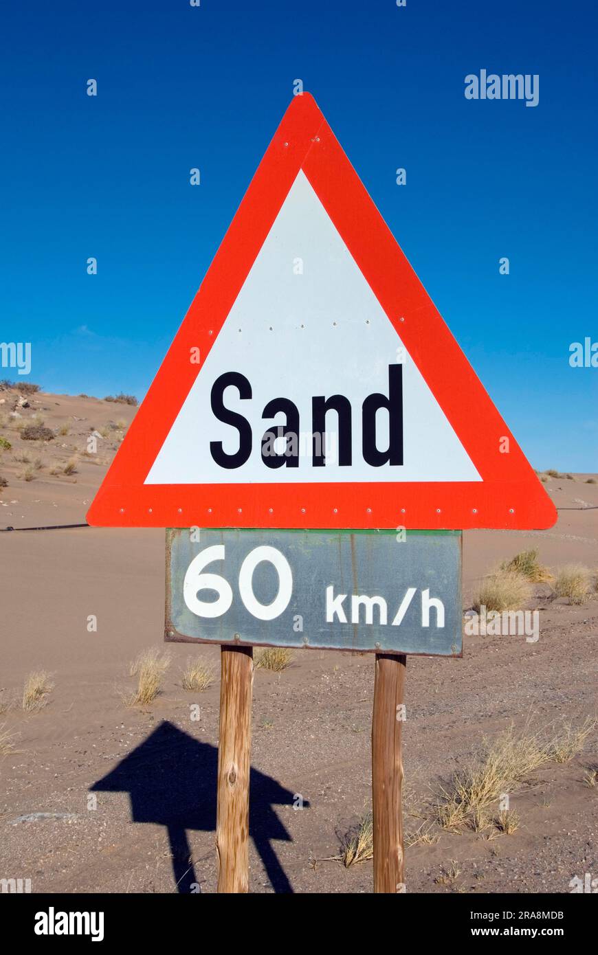 Traffic sign 'Attention Sand', Namibia Stock Photo - Alamy