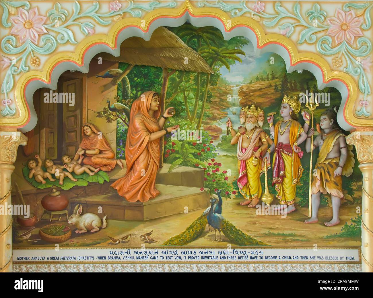 Mural, Shri Swaminarayan Mandir, Hindu Temple, Mombasa, Kenya Stock ...