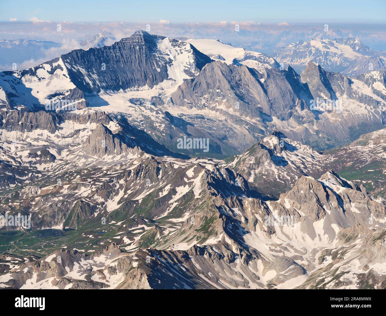 AERIAL VIEW. North-facing side of Mount Grande Casse (elevation: 3855m ...