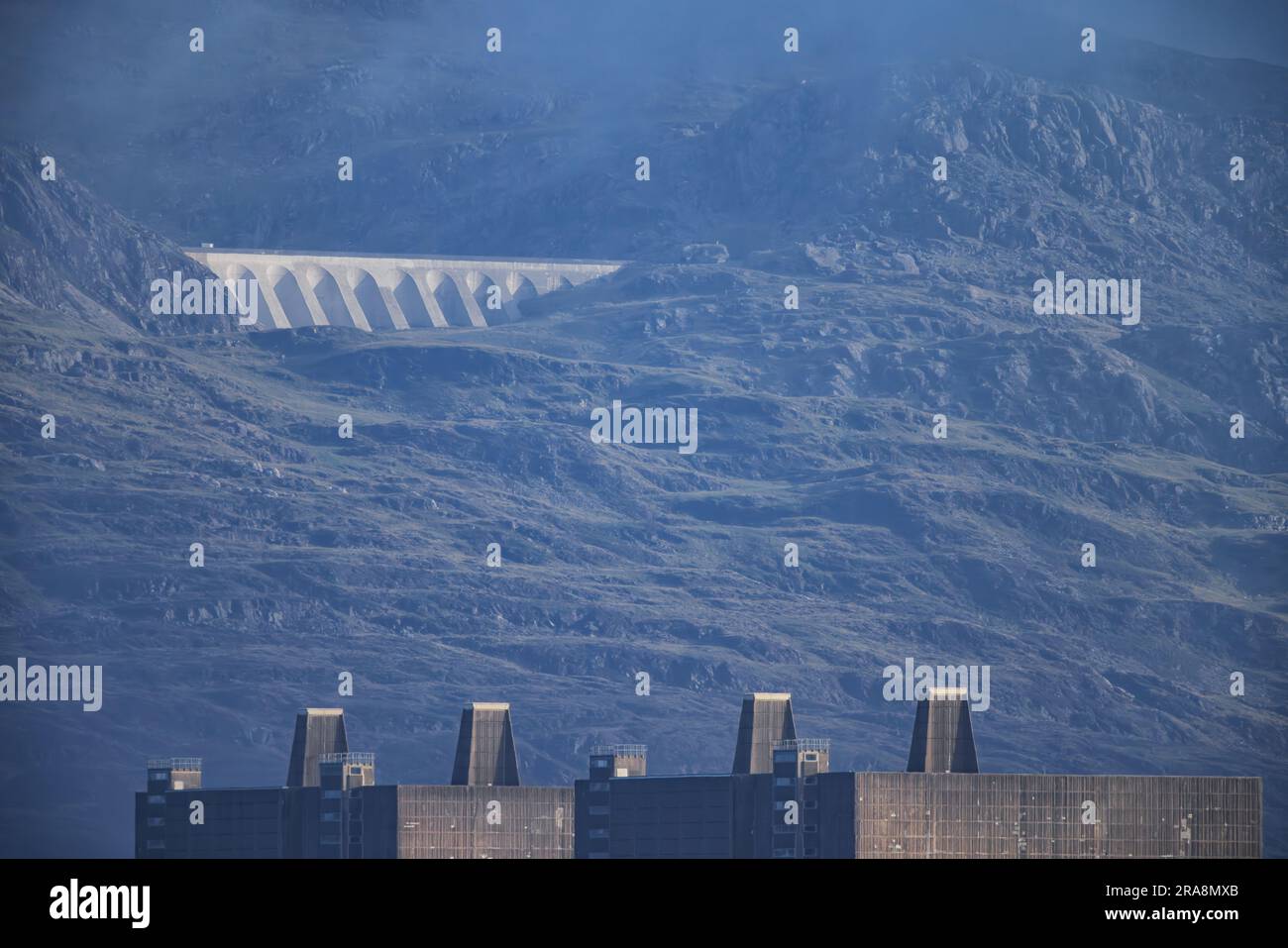 Two famous concrete structures in the ffestiniog area. Stwlan dam,which ...