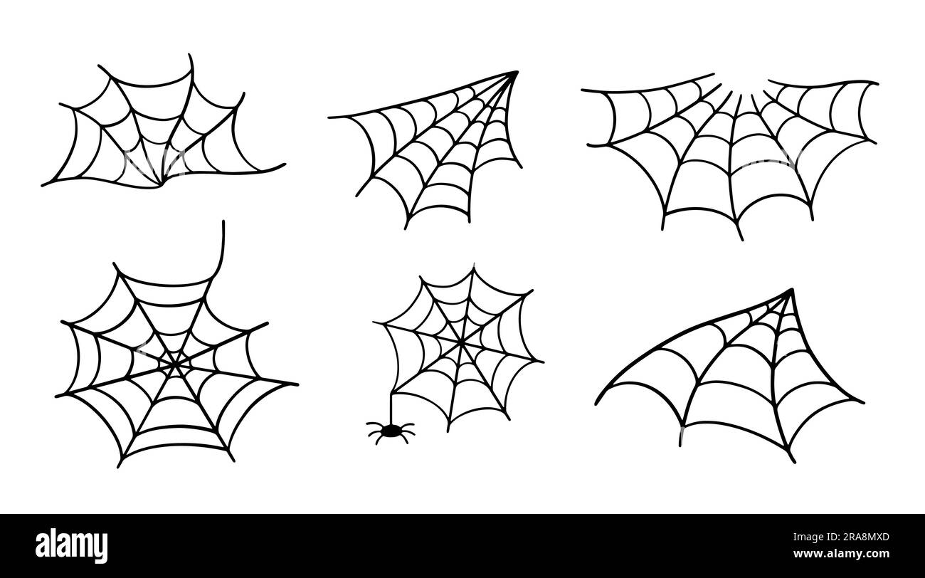 Spider Web Halloween Trap. Vector Cobweb Icons Set Stock Vector Image ...