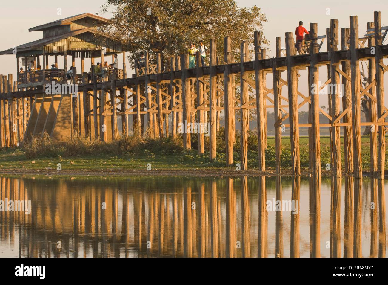 U-leg Bridge, 1200 metres, Lake Thaungthaman, Amarapura, Burma, U-leg ...