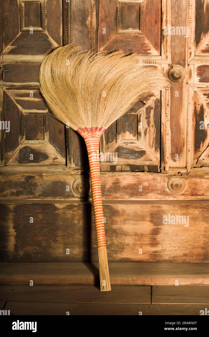 Broom, Shwe In Bin Kyaung Monastery, Mandalay, Burma, Myanmar Stock ...