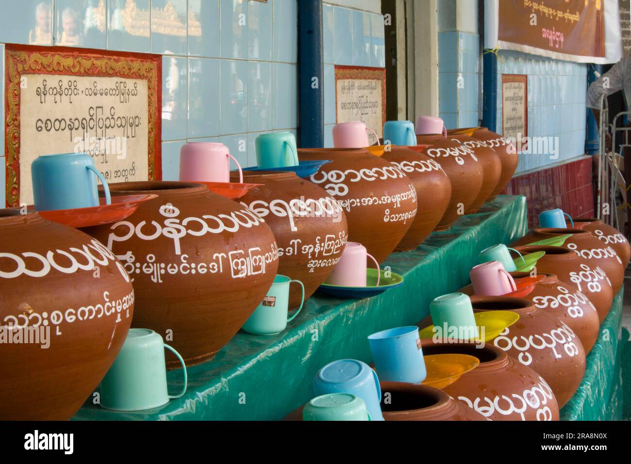Pottery, Sule Pagoda, Yangon, Burma, Myanmar, Rangoon, pottery Stock ...