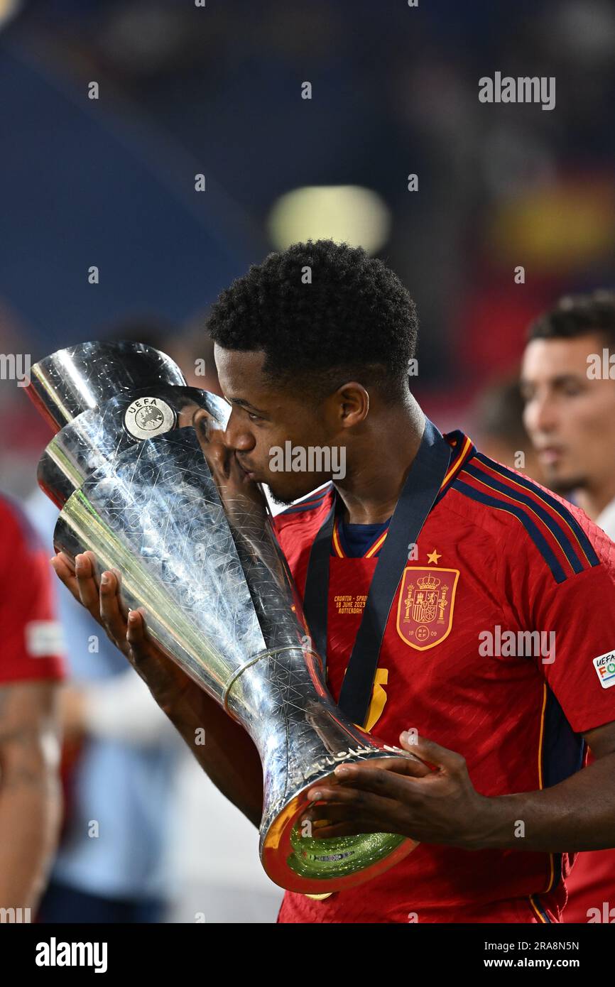ROTTERDAM, NETHERLANDS - JUNE 18: The player of Spain Ansu Fati ... ROTTERDAM, NETHERLANDS - JUNE 18: The player of Spain Ansu Fati ...