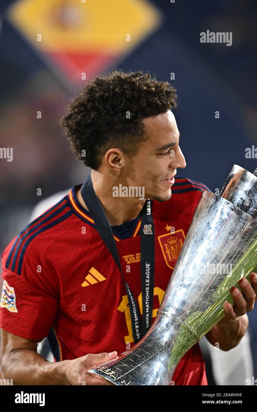 Rodrigo of spain with the uefa nations league trophy hi-res stock ...