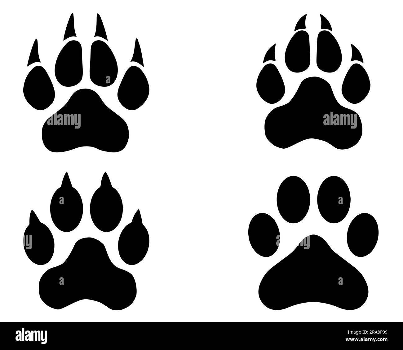 Dog cat paw icons Stock Vector Images - Alamy