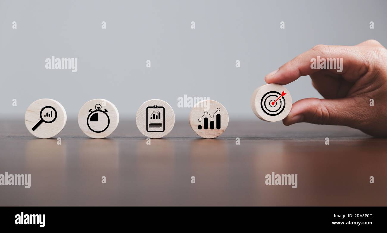 Target or goal with strategy plan-success business revenue concept ...