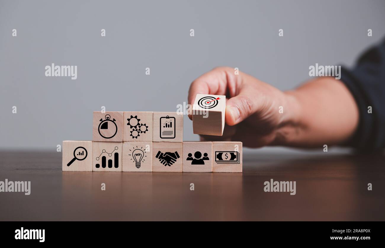 Target or goal with strategy plan-success business revenue concept ...