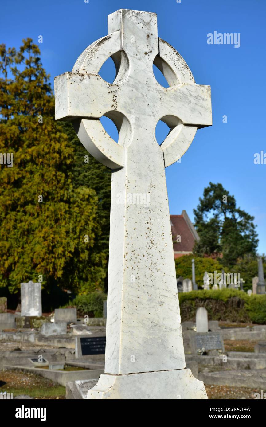 Gothic cross tombstone Stock Photo - Alamy