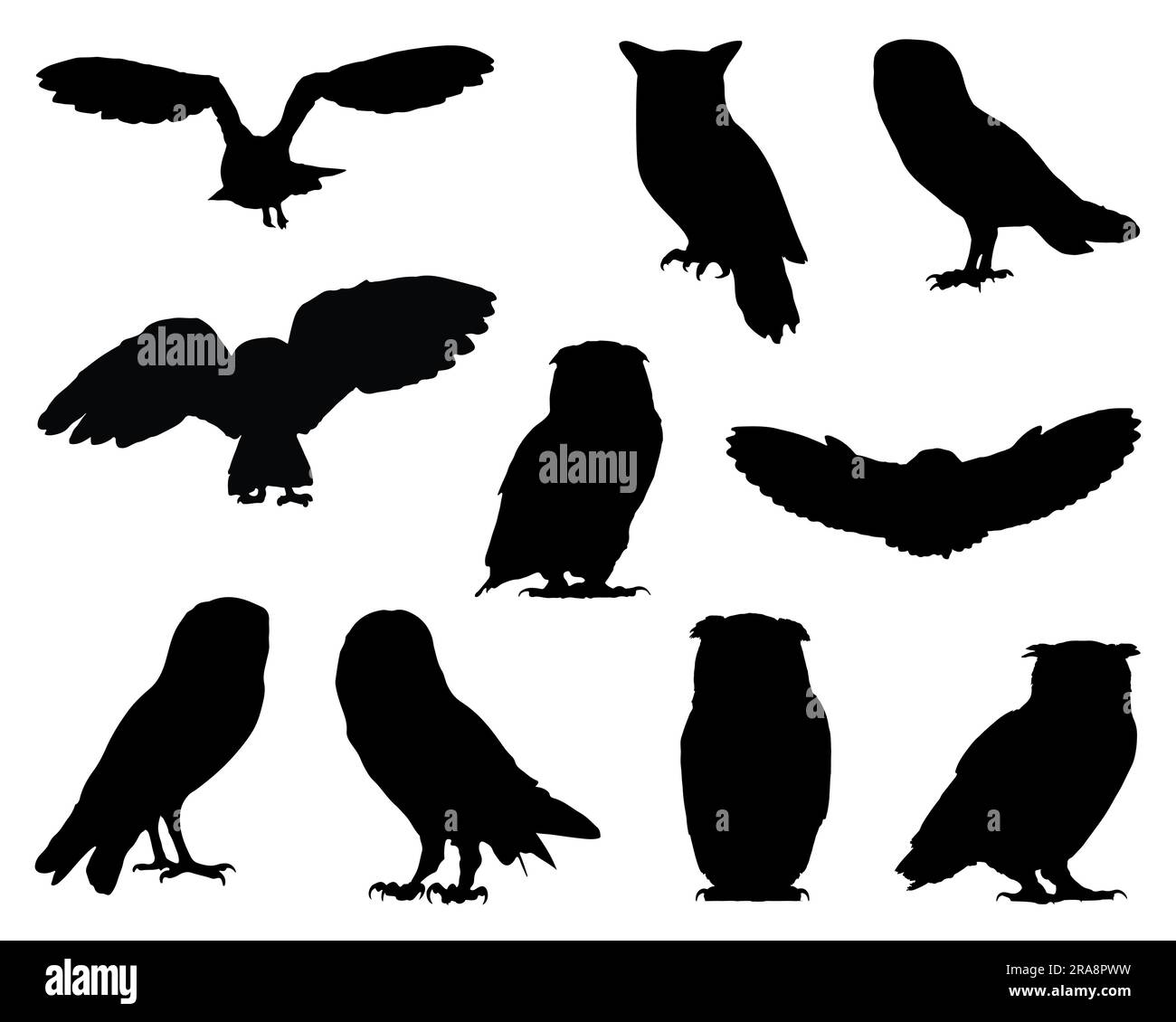 Owl silhouette vector vectors hi-res stock photography and images - Alamy