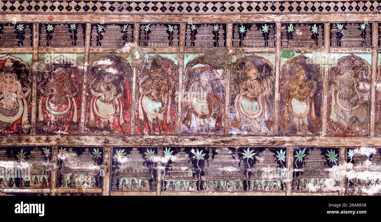Dashavatara ten incarnation of Vishnu Murals fresco paintings in ...