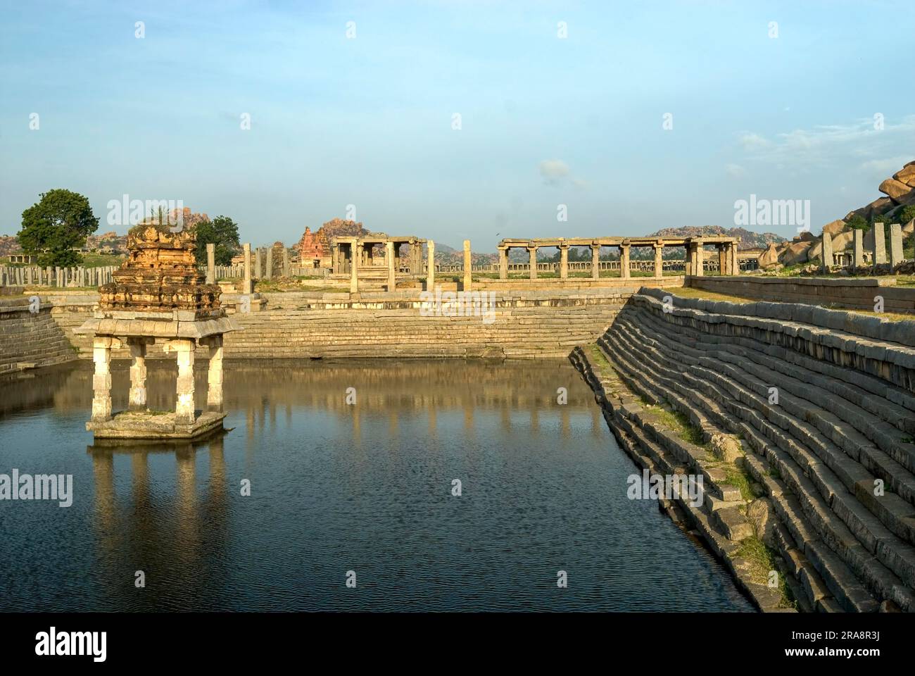 Pushkarni adjacent to Krishna Bazaar in Hampi, Karnataka, South India ...