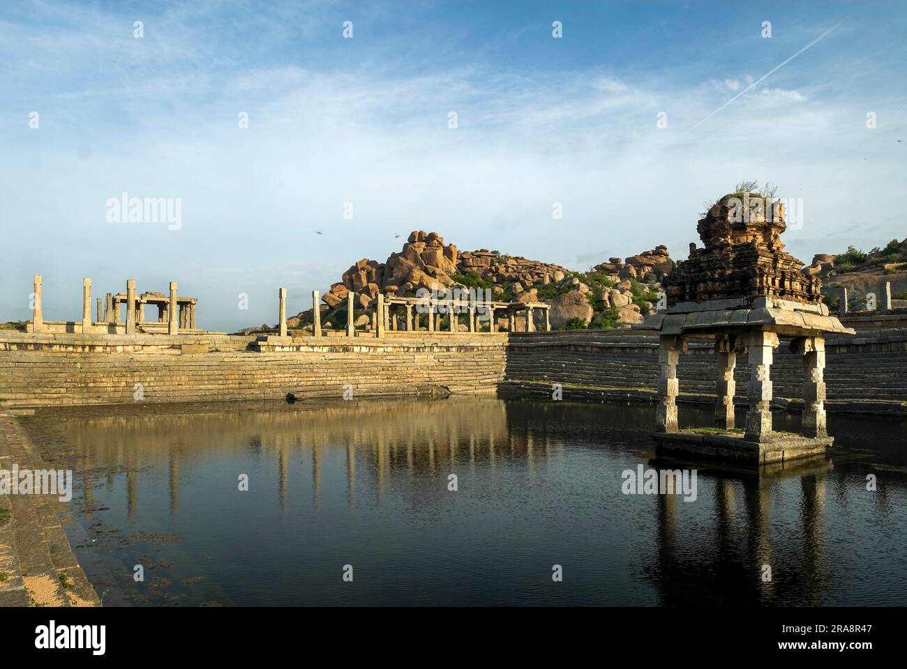 Pushkarni adjacent to Krishna Bazaar in Hampi, Karnataka, South India ...