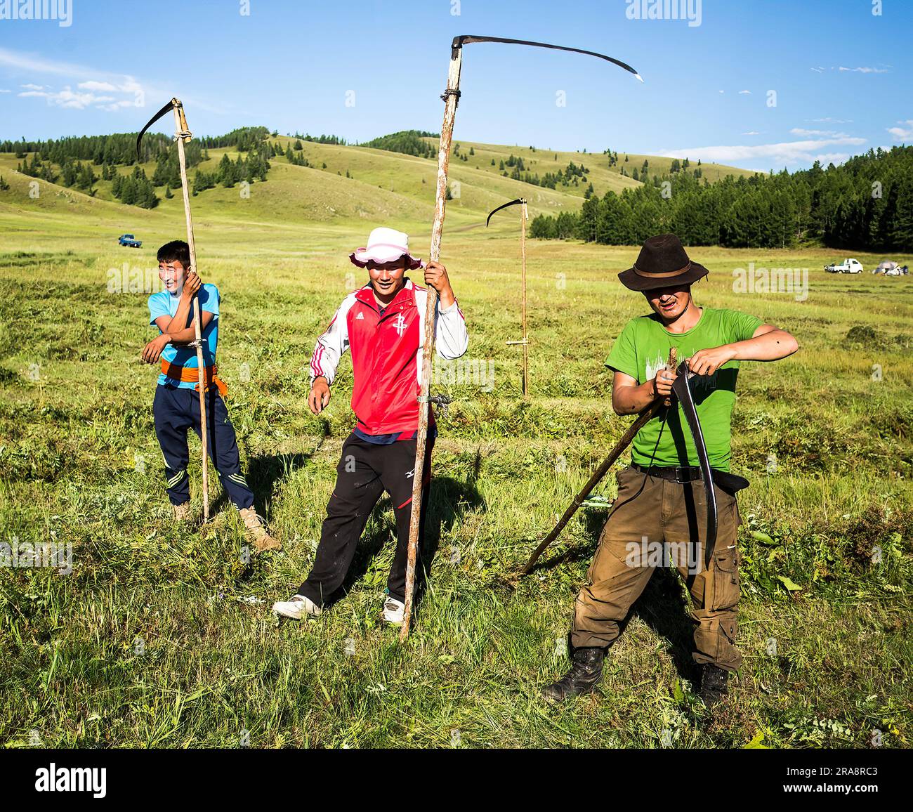 Three not grim reapers Stock Photo - Alamy