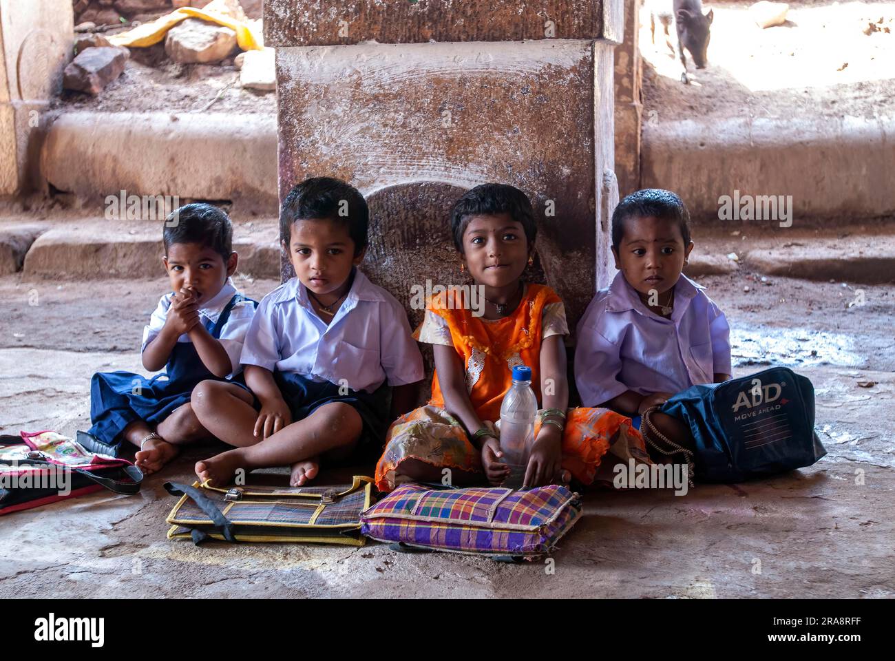 Indian Poor Children Studying
