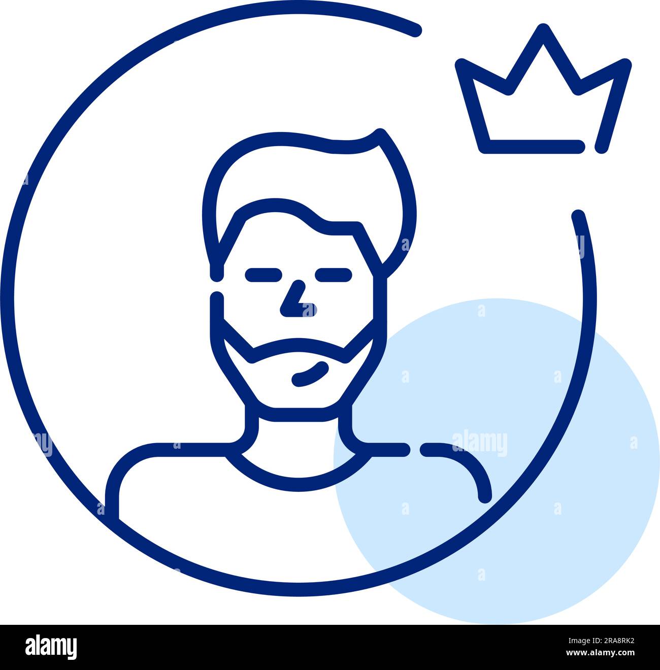 Premium user avatar. Young man with short hair and beard wearing t ...