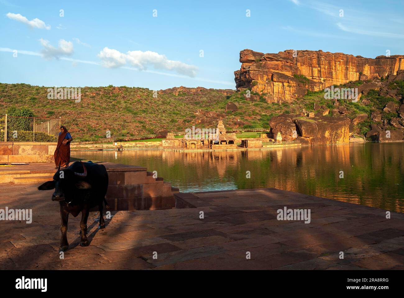 Bhutanatha Temple and Agastya tirtha lake in Badami, karnataka, South ...