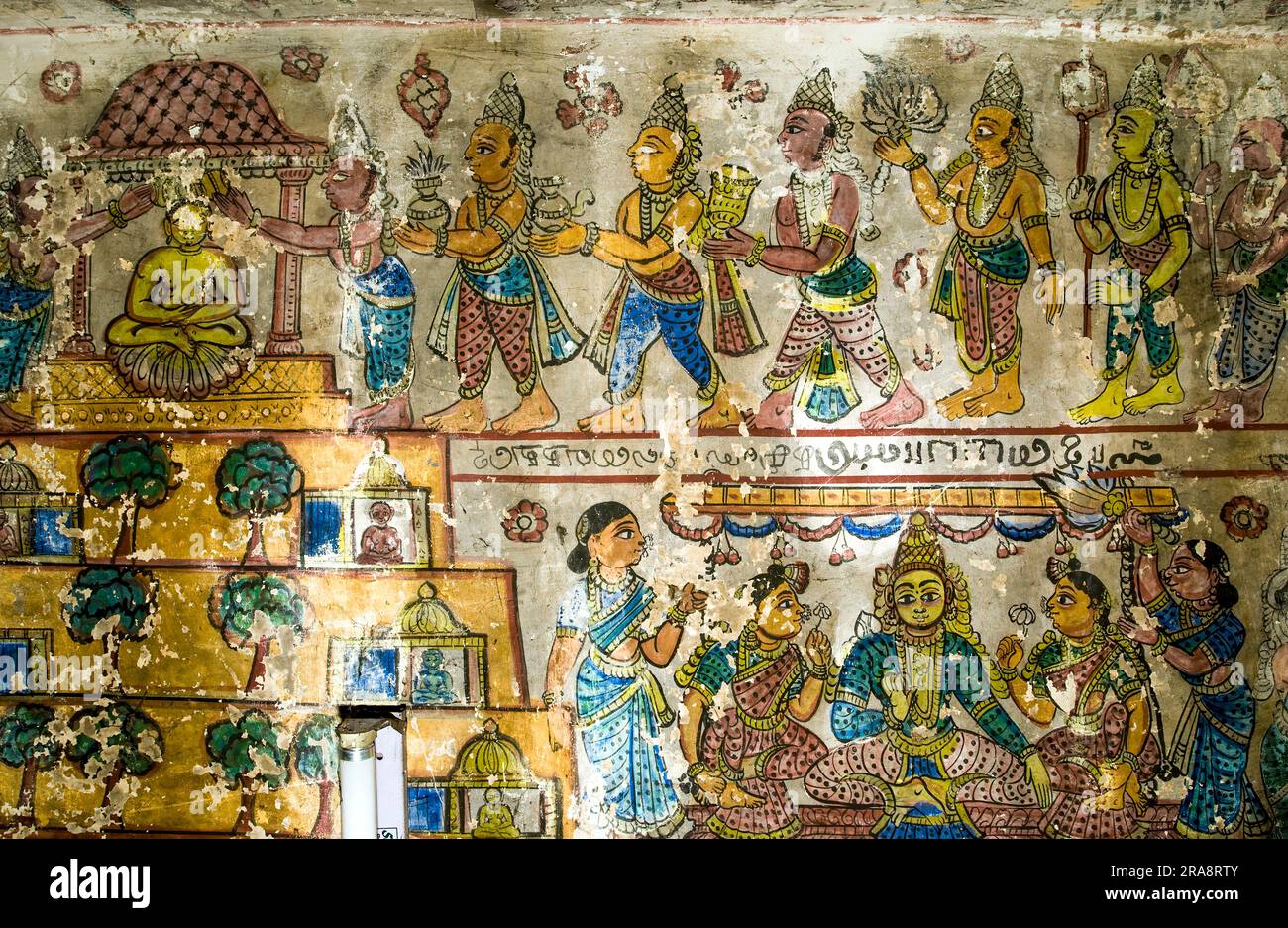 18th century Murals frescos paintings in Adinath Jain temple at Vidur ...